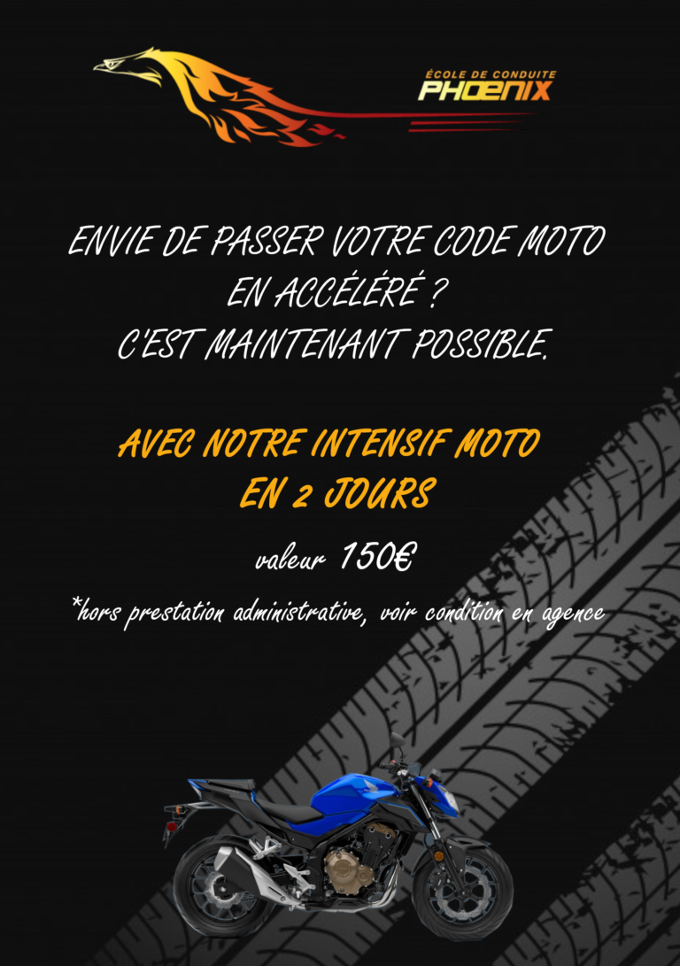 NOUVEAU : Code moto en 2 jours ! – École de conduite Phoenix – Auto ...